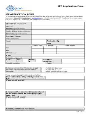 IPP Application Doc Template | pdfFiller