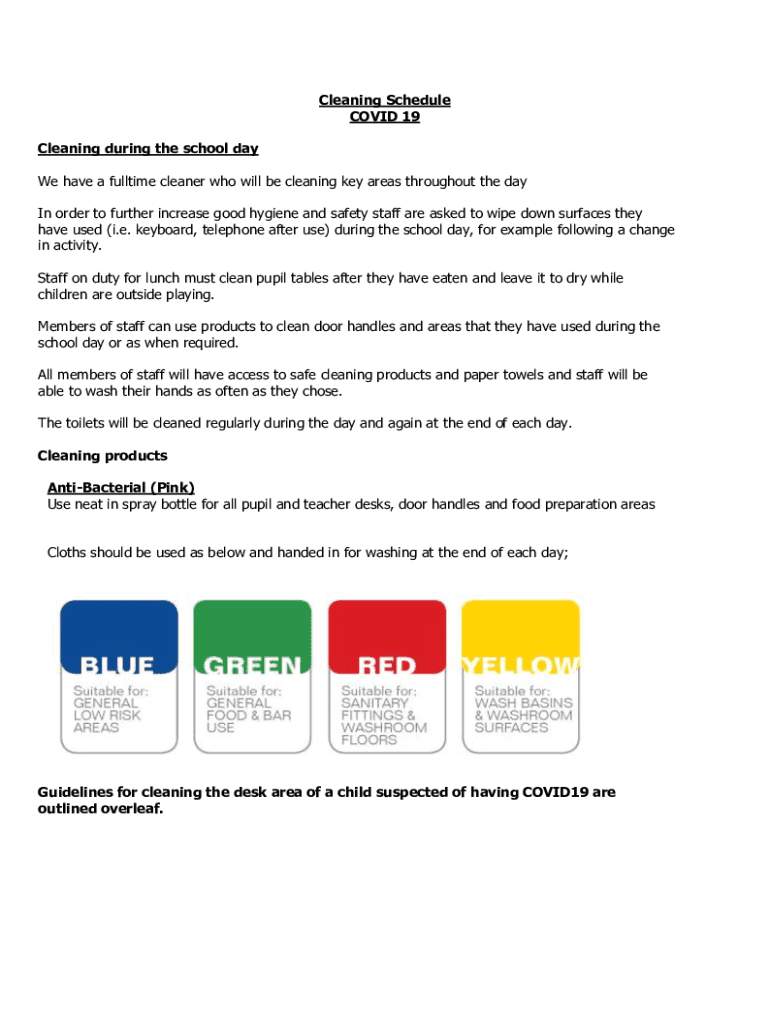 Fillable Online Cleaning, Disinfection, and Hand Hygiene in Schoolsa ...