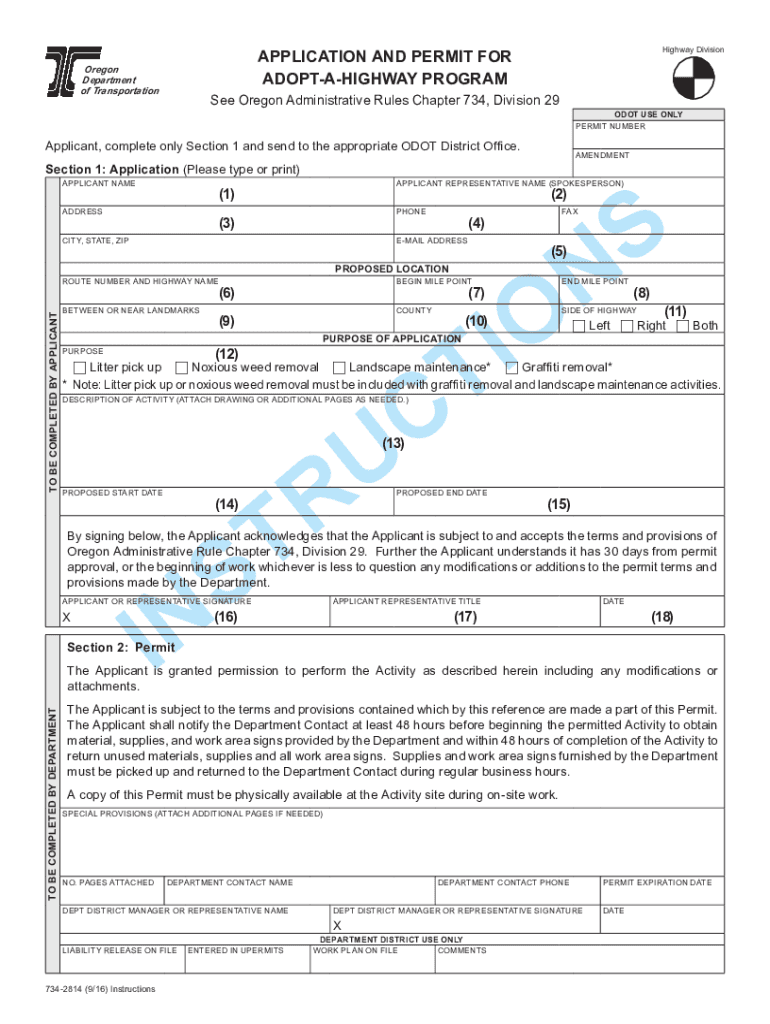 Fillable Online Fillable Online odot state or ApplICaTION aNd peRmIT fOR ... Fax Email Print ...