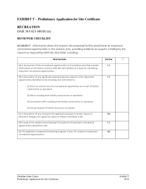 Fillable Online EXHIBIT T Preliminary Application for Site Certificate ...