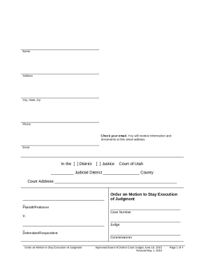 The matter before the court is a Motion to Stay Execution of Judgment ...