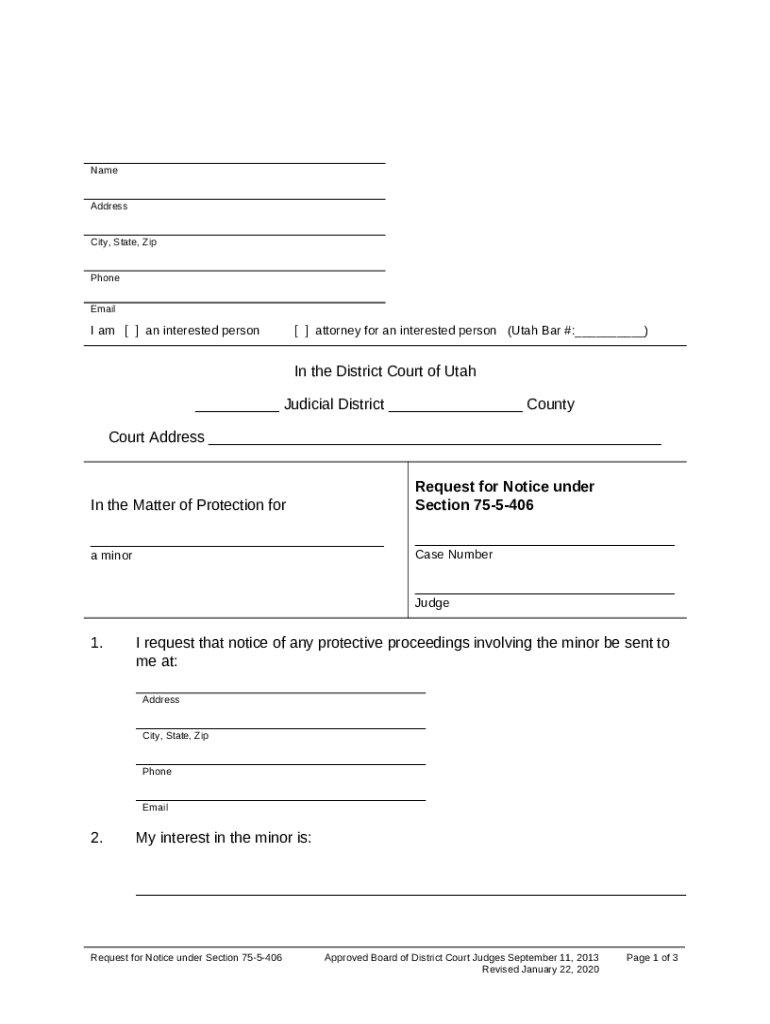 Request for Notice under Section 75-5-406. Request for Notice under Section 75-5-406 Doc ...