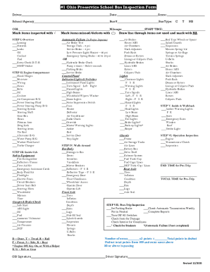 Fillable Online #1 Ohio Preservice School Bus Inspection Form Fax Email ...