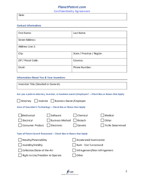 Fillable Online Patent Search Forms - Invention Non-Disclosure ...