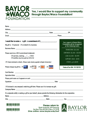 Fillable Online baylor university application for undergraduate ...