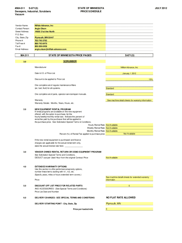 Fillable Online #964-511 S-871(5) Sweepers, Industrial, Scrubbers Vacuum ... Fax Email Print ...