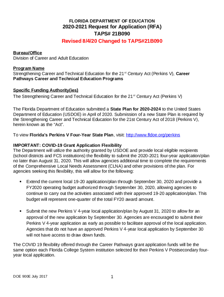 2020-2021 Request for Application (RFA) Doc Template | pdfFiller