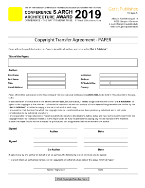 Fillable Online Copyright Transfer Agreement - PAPER Fax Email Print ...