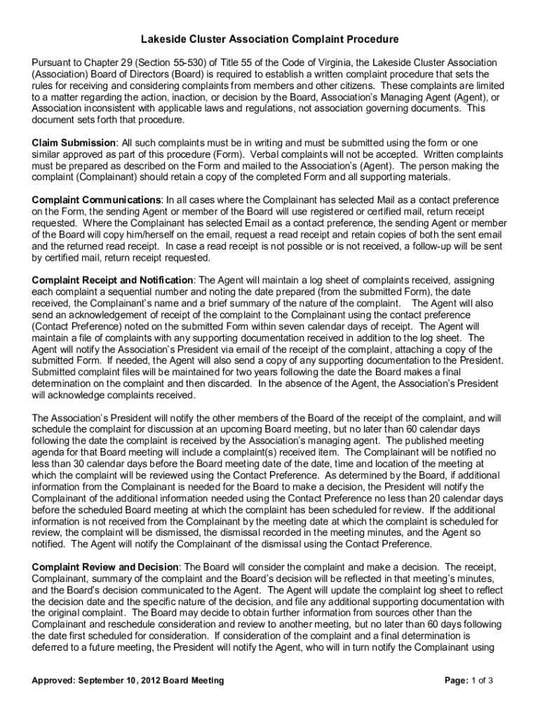 Fillable Online LCA CICB Complaint Form and Procedure 20120910.doc Fax ...