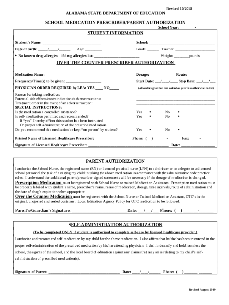 Revised 10/2018 ALABAMA STATE DEPARTMENT OF ... Doc Template | pdfFiller