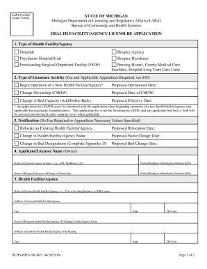 Fillable Online mcrh msu LARA - State Licensing - State of Michigan Fax ...