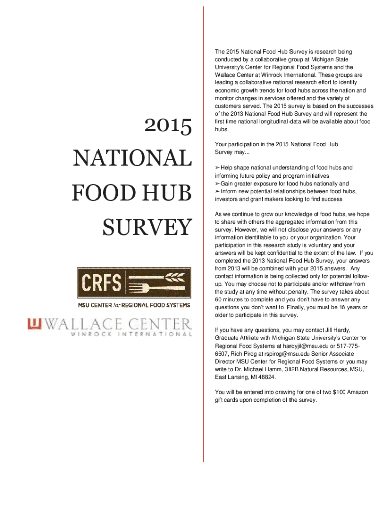 Fillable Online 2015 National Food Hub Survey - MSU College of ...