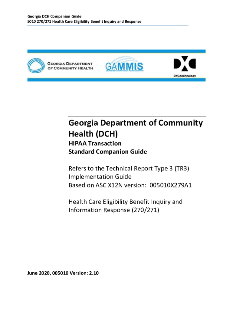 Fillable Online Georgia Department of Community Health (DCH) - GAMMIS ...