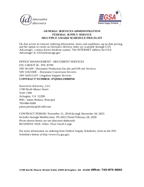 General Service Administration Multiple Award Schedule ... Doc Template ...