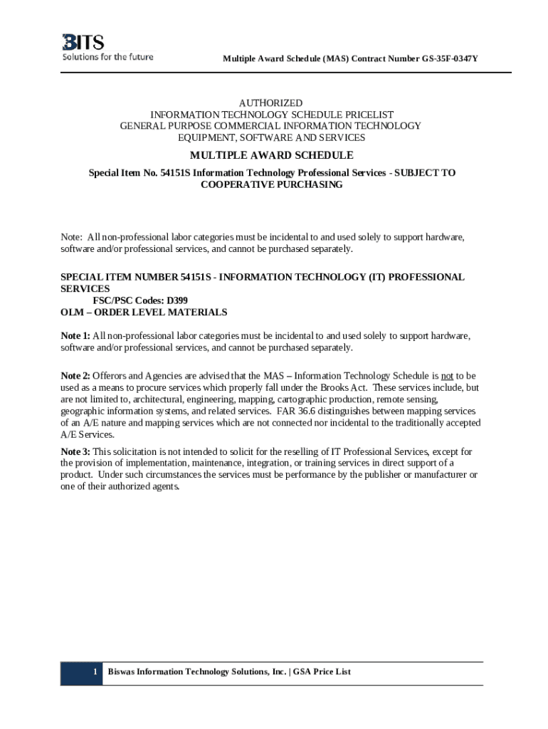 54151S Ination Technology Professional Services - SUBJECT TO Doc ...