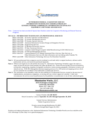 AUTHORIZED MULTIPLE AWARD SCHEDULE PURPOSE ... Doc Template | pdfFiller