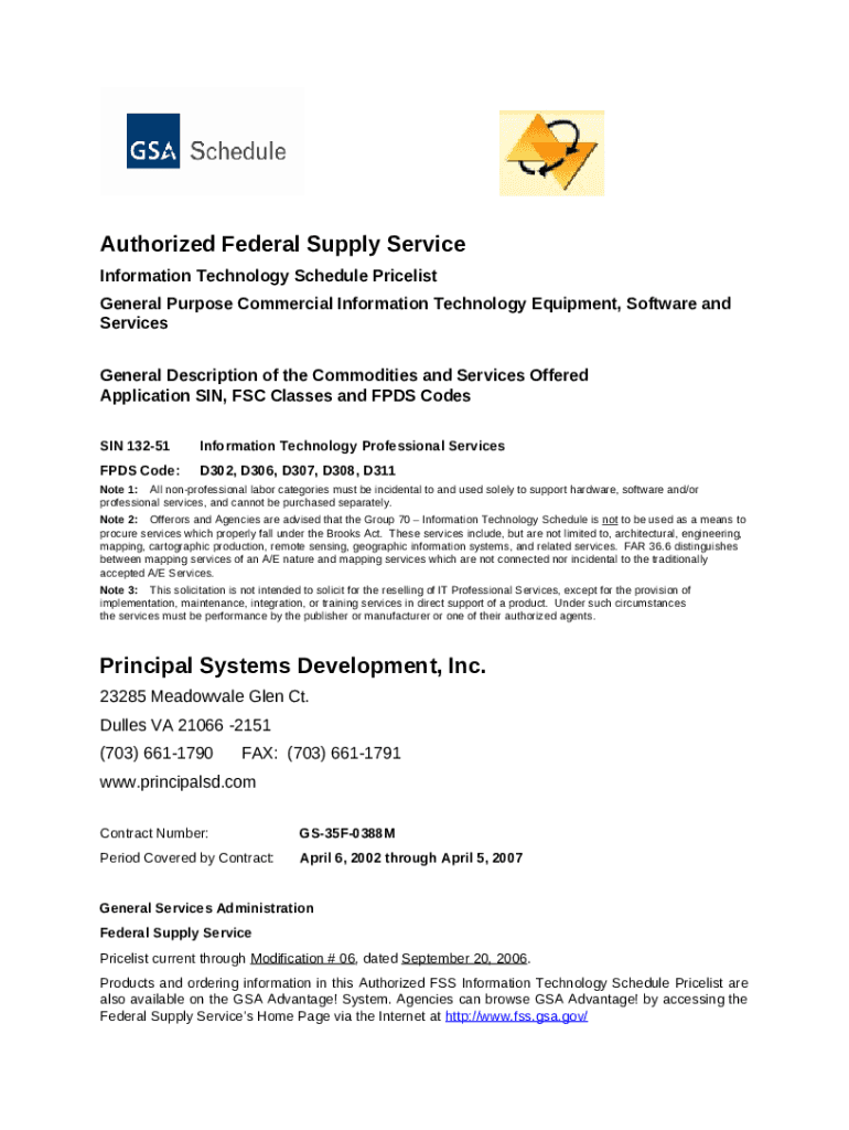 Application SIN, FSC Classes and FPDS Codes Doc Template | pdfFiller