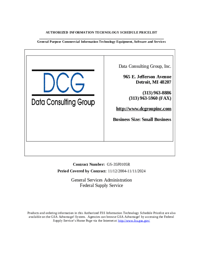 Data Consulting Group, Inc Doc Template | pdfFiller