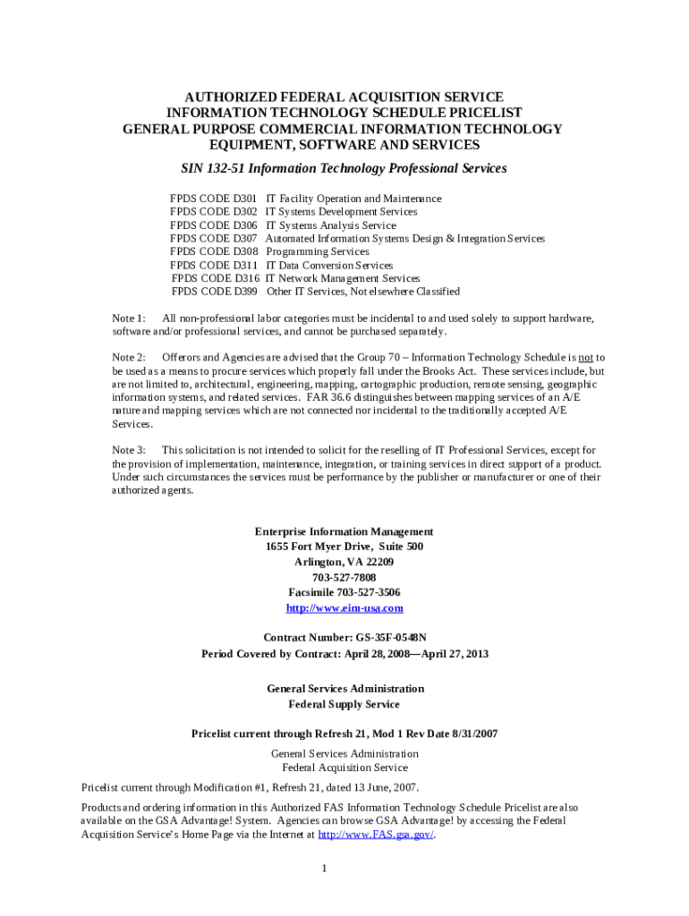 FPDS CODE D307Automated Ination Systems Design & Integration Services ...