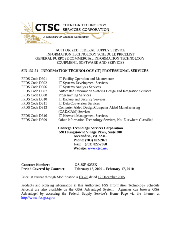 Chenega Technology Services Corporation Doc Template | pdfFiller