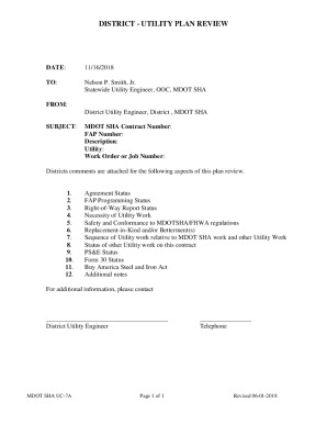 Fillable Online UTILITY PLAN REVIEW Fax Email Print - pdfFiller