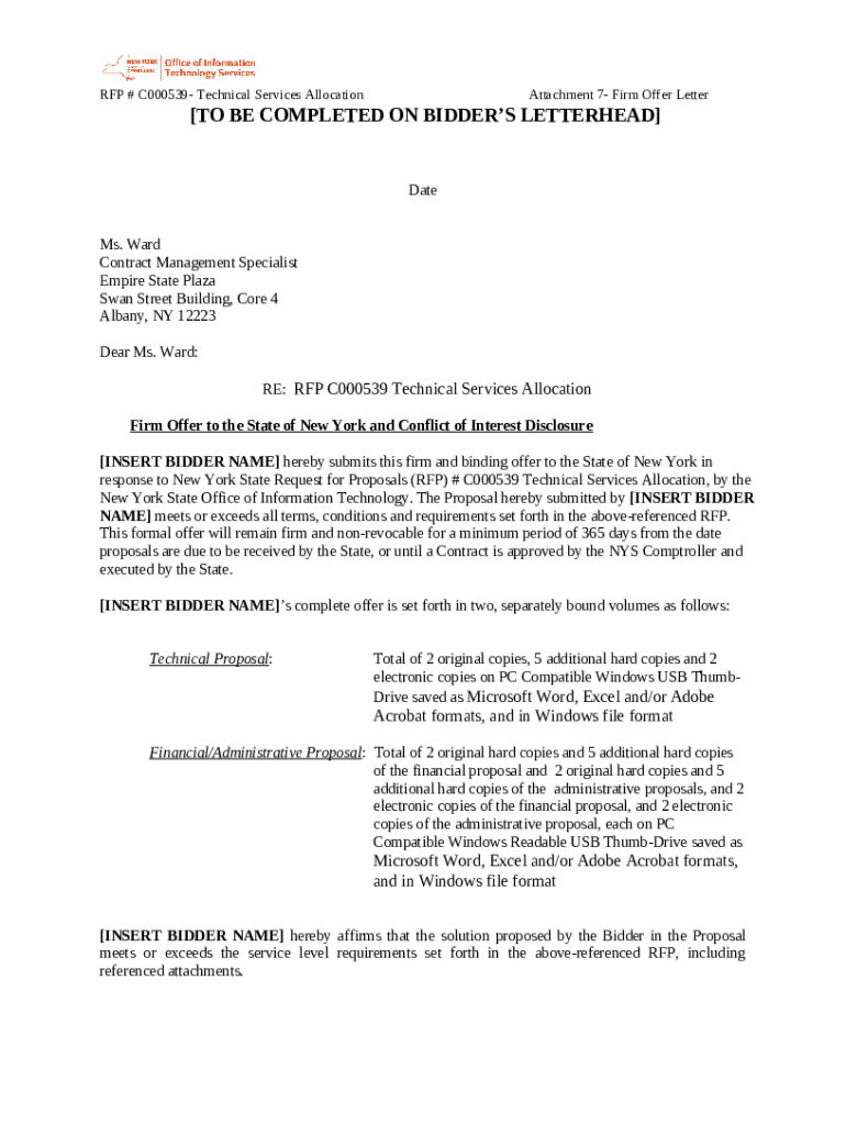 TO BE COMPLETED ON BIDDER'S LETTERHEAD Doc Template | pdfFiller