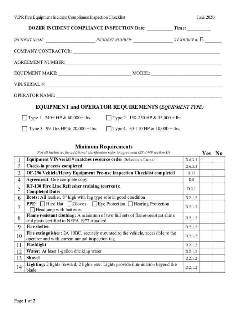 Fillable Online Fillable Online fs usda R6 VIPR pre-award inspection ... Fax Email Print - pdfFiller