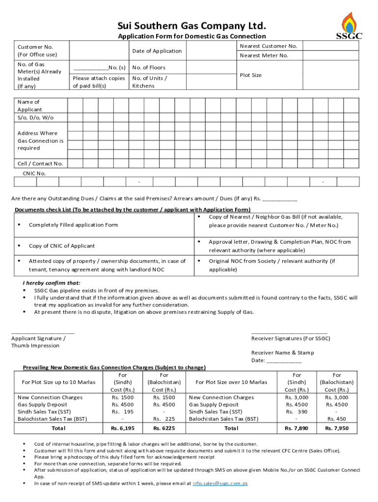 Fillable Online Application Form for Domestic Gas Connection Fax Email ...