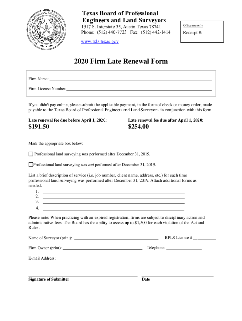 Fillable Online Announcing the New Texas Board of Professional ...