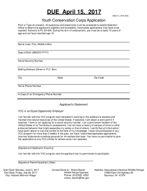 Fillable Online Youth Conservation Corps Guidance. - ERIC - US ...