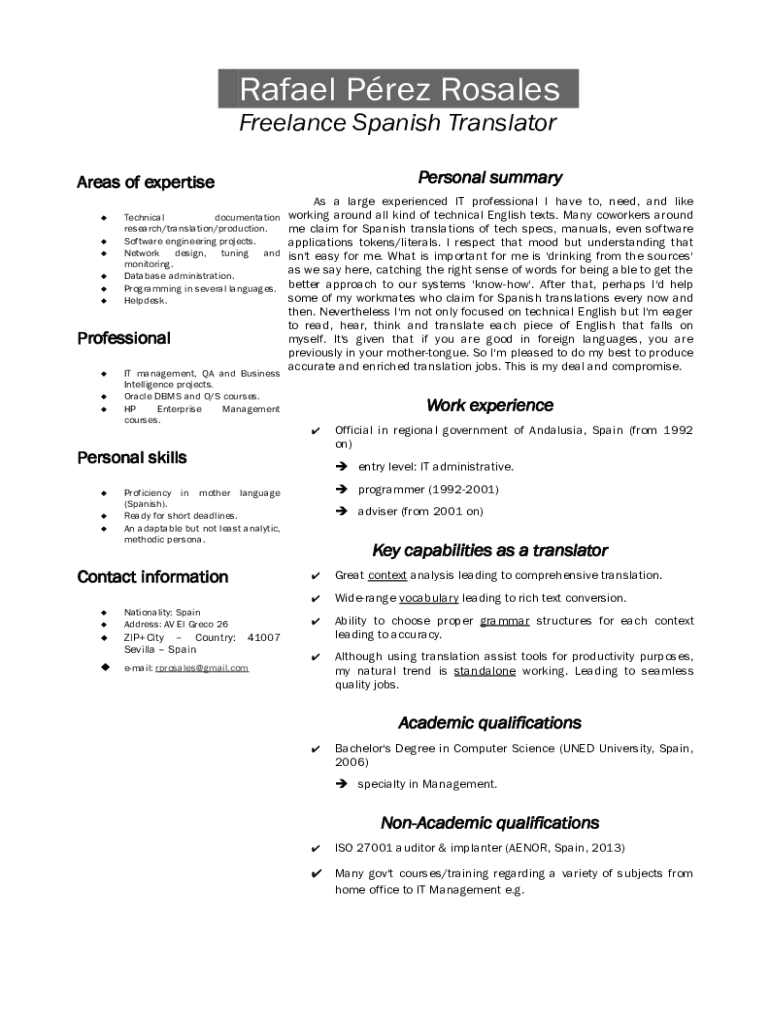 Fillable Online 15 Best Translator Resume Objective Examples You Can ...