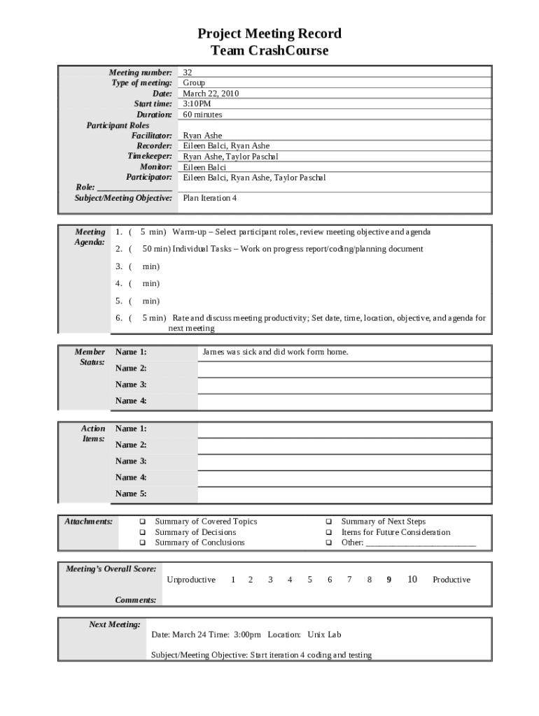 Plan Iteration 4 Doc Template | pdfFiller