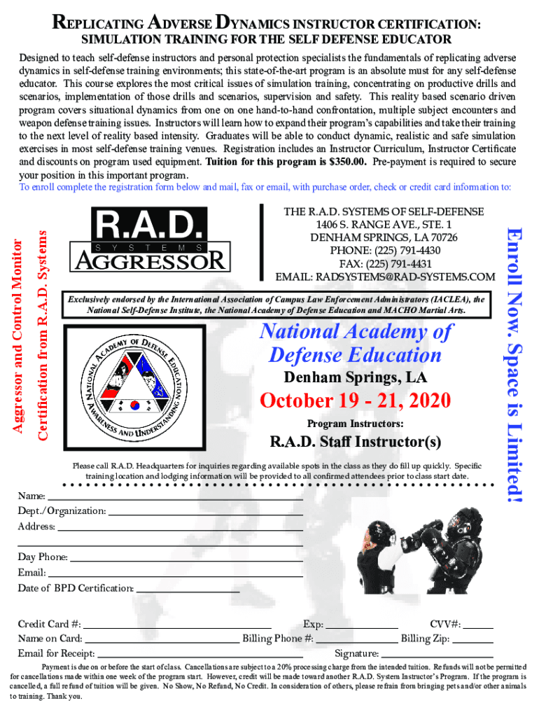 Fillable Online Exclusively endorsed by the International ... - R.A.D ...