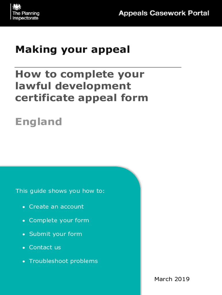 Fillable Online complete your lawful development certificate appeal ...