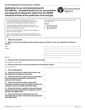 Fillable Online Application for an environmental permit Part RSR?B6 ...