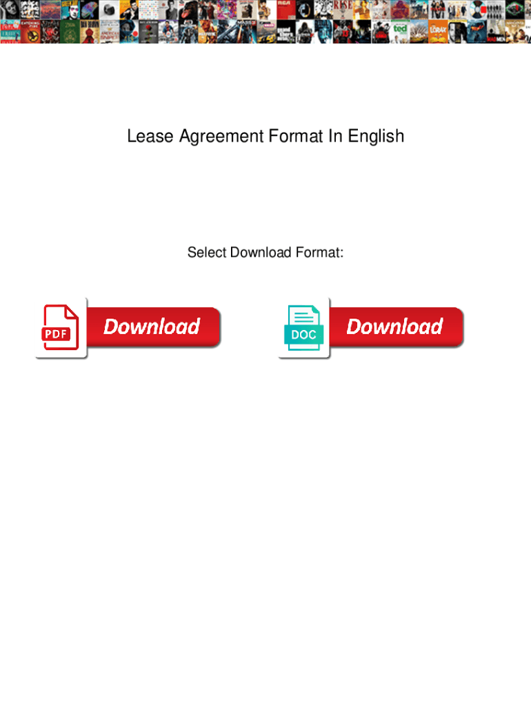 Fillable Online Lease Agreement Format In English. Lease Agreement ...