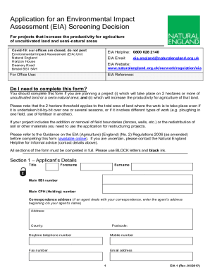 Fillable Online Application for an Environmental Impact Assessment (EIA ...