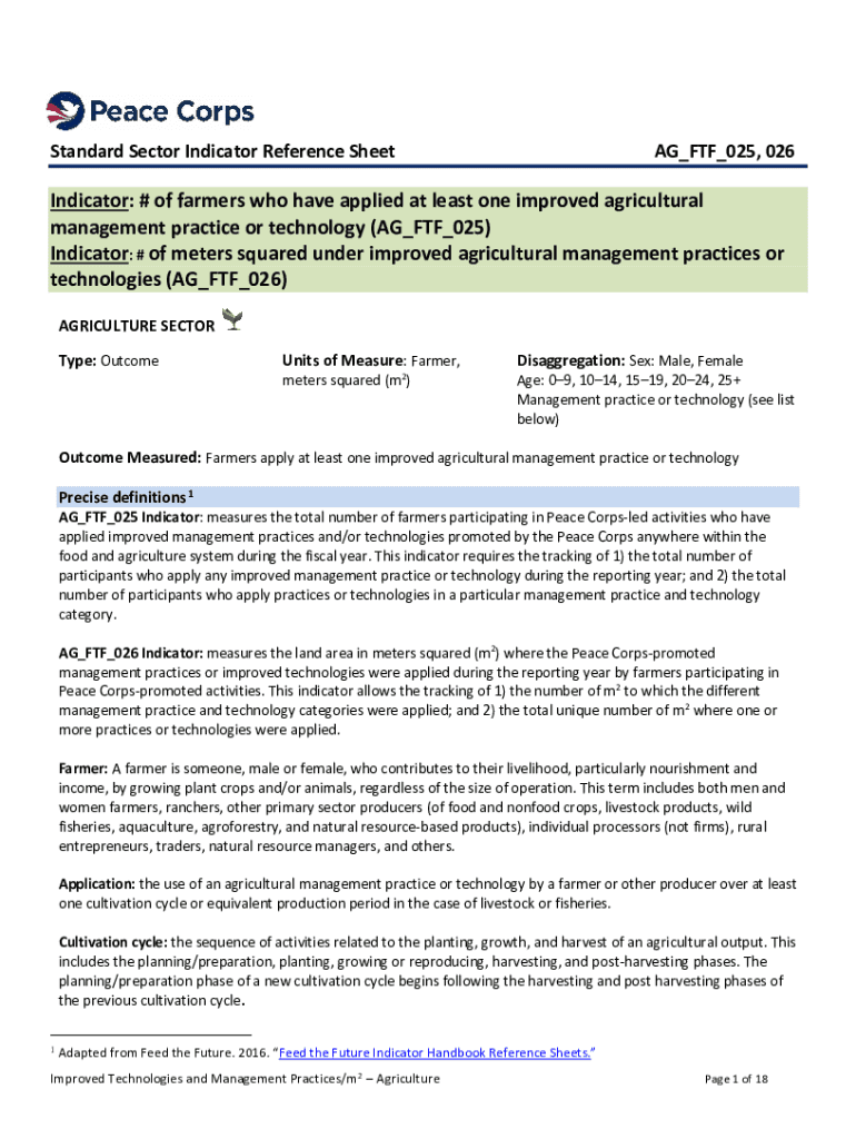 Fillable Online Indicator Reference Sheet AG Improved Tech and ...
