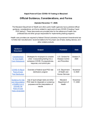 Fillable Online Rapid POC Testing - Official Guidance, Considerations ...