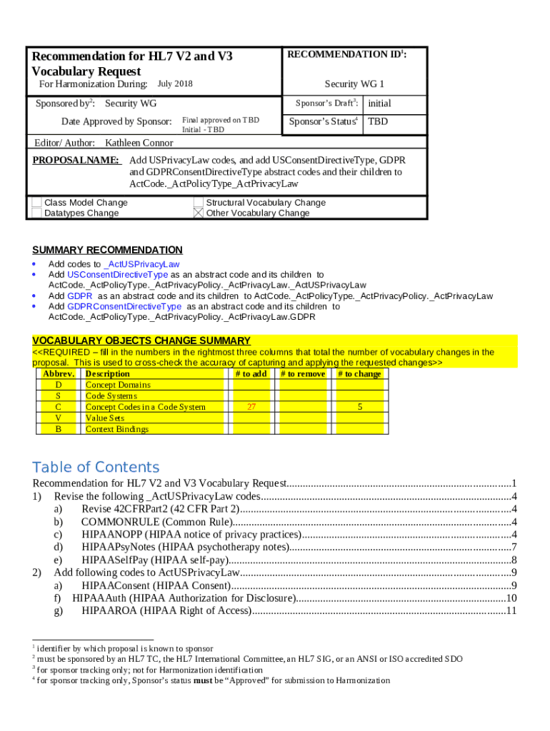 New/Revised Code System - HL7.org Doc Template | pdfFiller