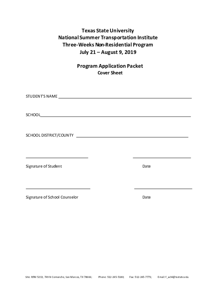 Fillable Online gato-docs its txstate TXSTATE.NSTI.Program-Overview2019 ...