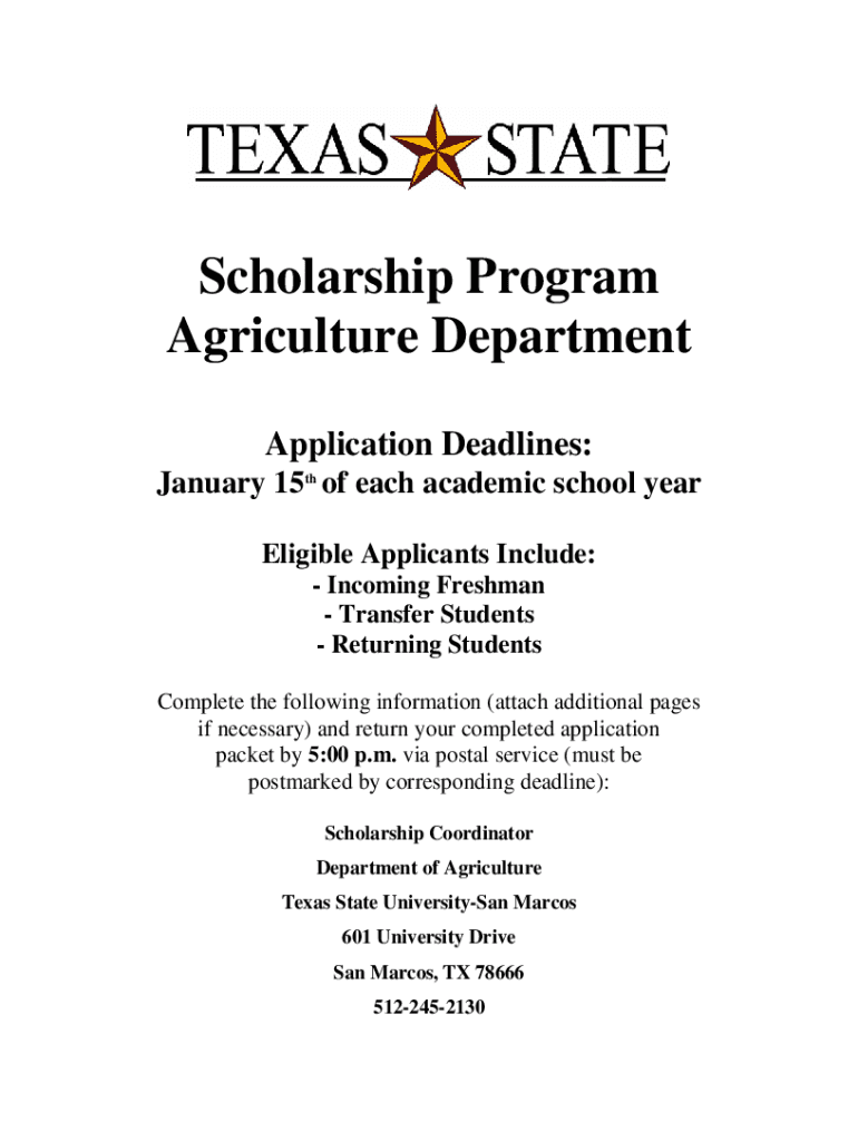 Fillable Online gato-docs its txstate CAES Rural Scholars Program ...