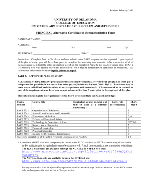 Fillable Online UNIVERSITY OF OKLAHOMA COLLEGE OF EDUCATION Fax Email ...