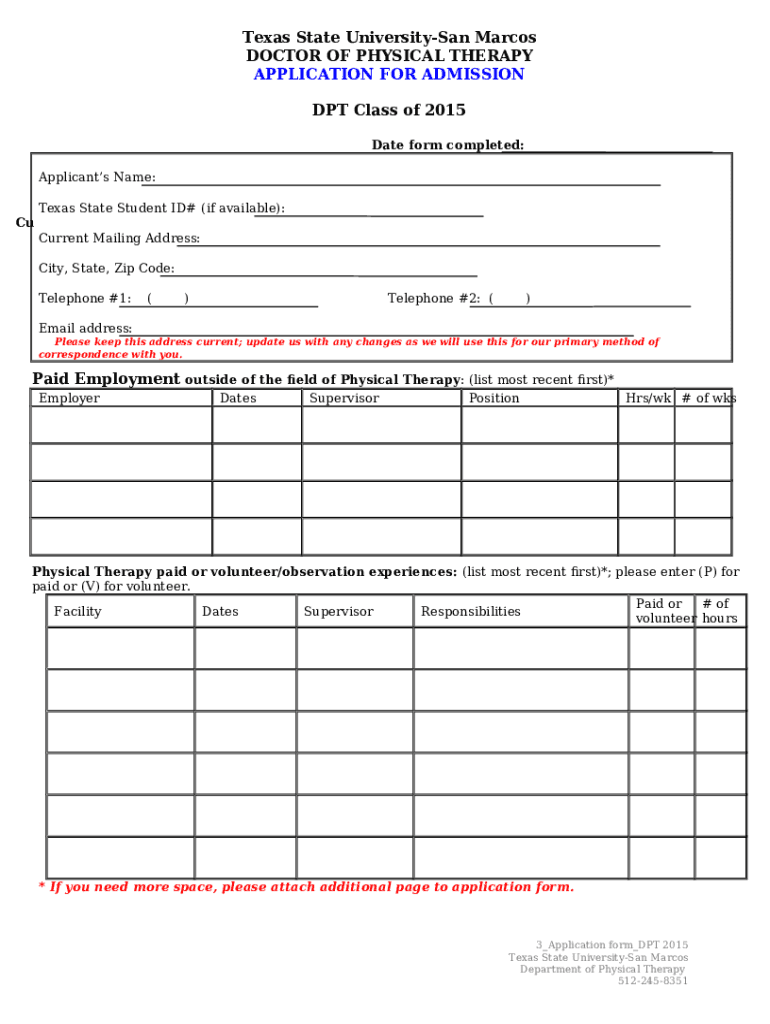 Texas State Student ID# (if available): - gato-docs its txstate Doc ...