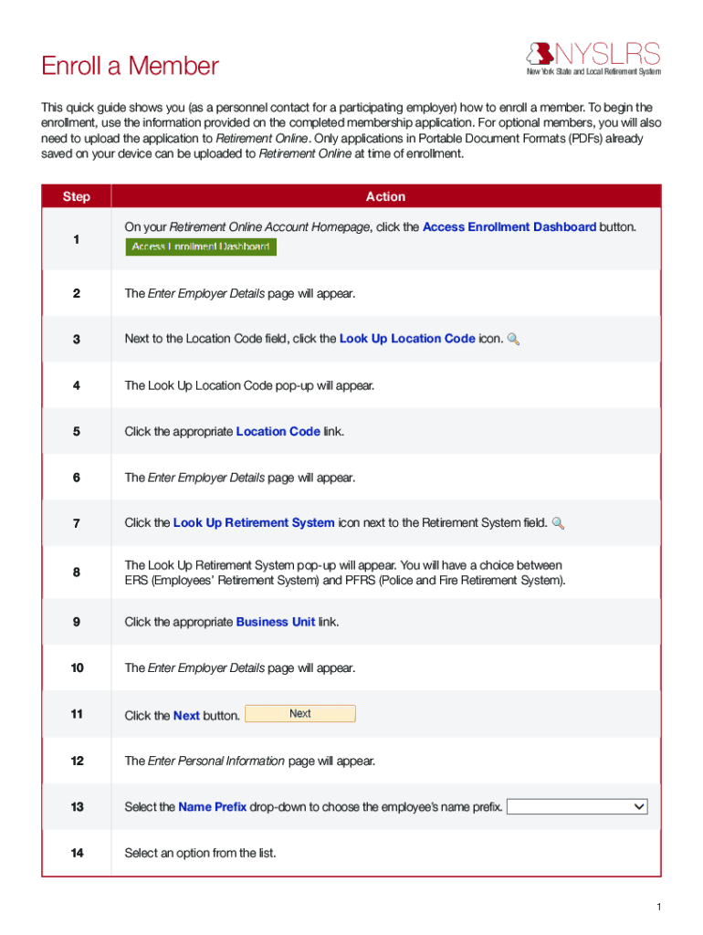 Fillable Online Enroll a Member. This quick guide shows you (as a ...
