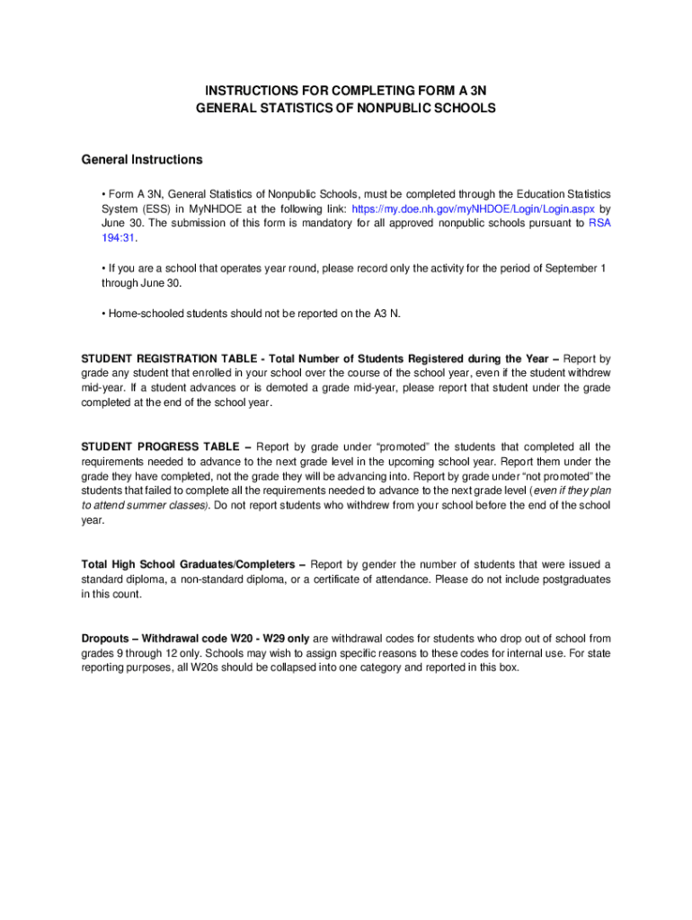 Fillable Online INSTRUCTIONS FOR COMPLETING FORM A 3N GENERAL ... Fax ...