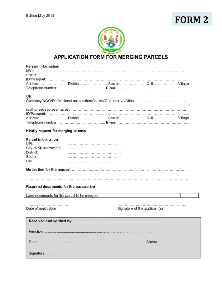 Fillable Online 2 Application form for Merging of land parcels-Eng.docx ...