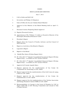 Fillable Online CALL TO ORDER/ROLL CALL 1. APPROVAL/ACCEPTANCE OF ...