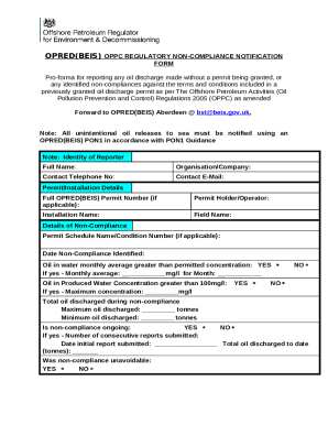 OPRED(BEIS) OPPC REGULATORY NON-COMPLIANCE NOTIFICATION Doc Template ...