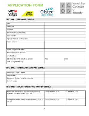 Fillable Online RNC AppliCAtioN foRm - Royal National College for the ...